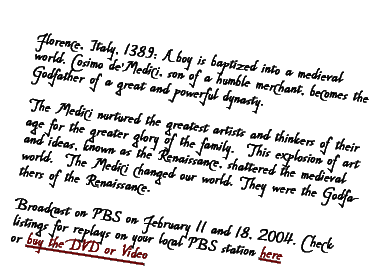 Medici: Godfathers of the Renaissance . Home | PBS