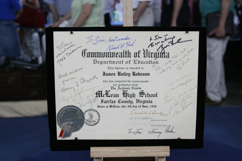 Autographed Diploma with 20th-Century Presidential Signatures ...